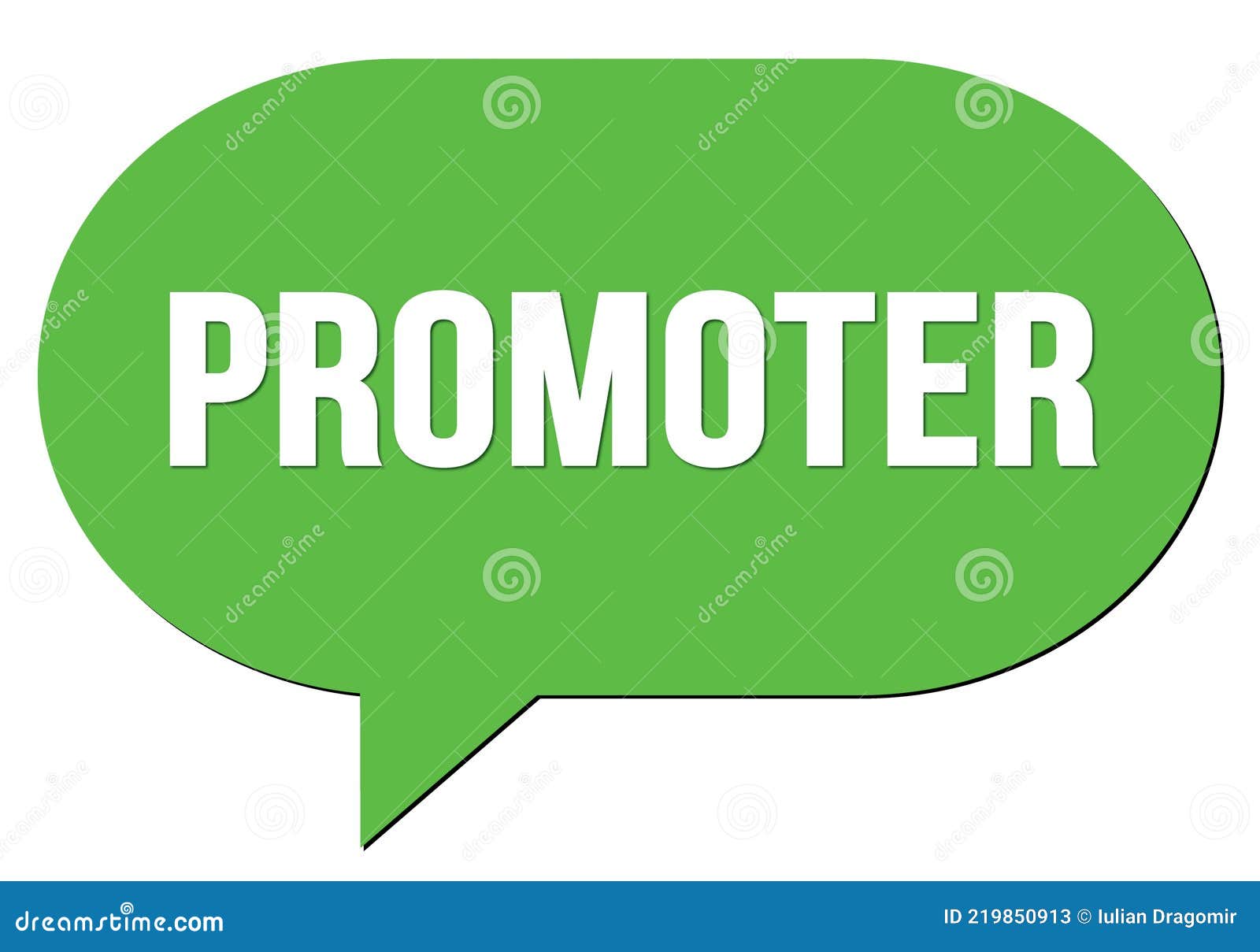 PROMOTER Text Written in a Green Speech Bubble Stock Illustration ...