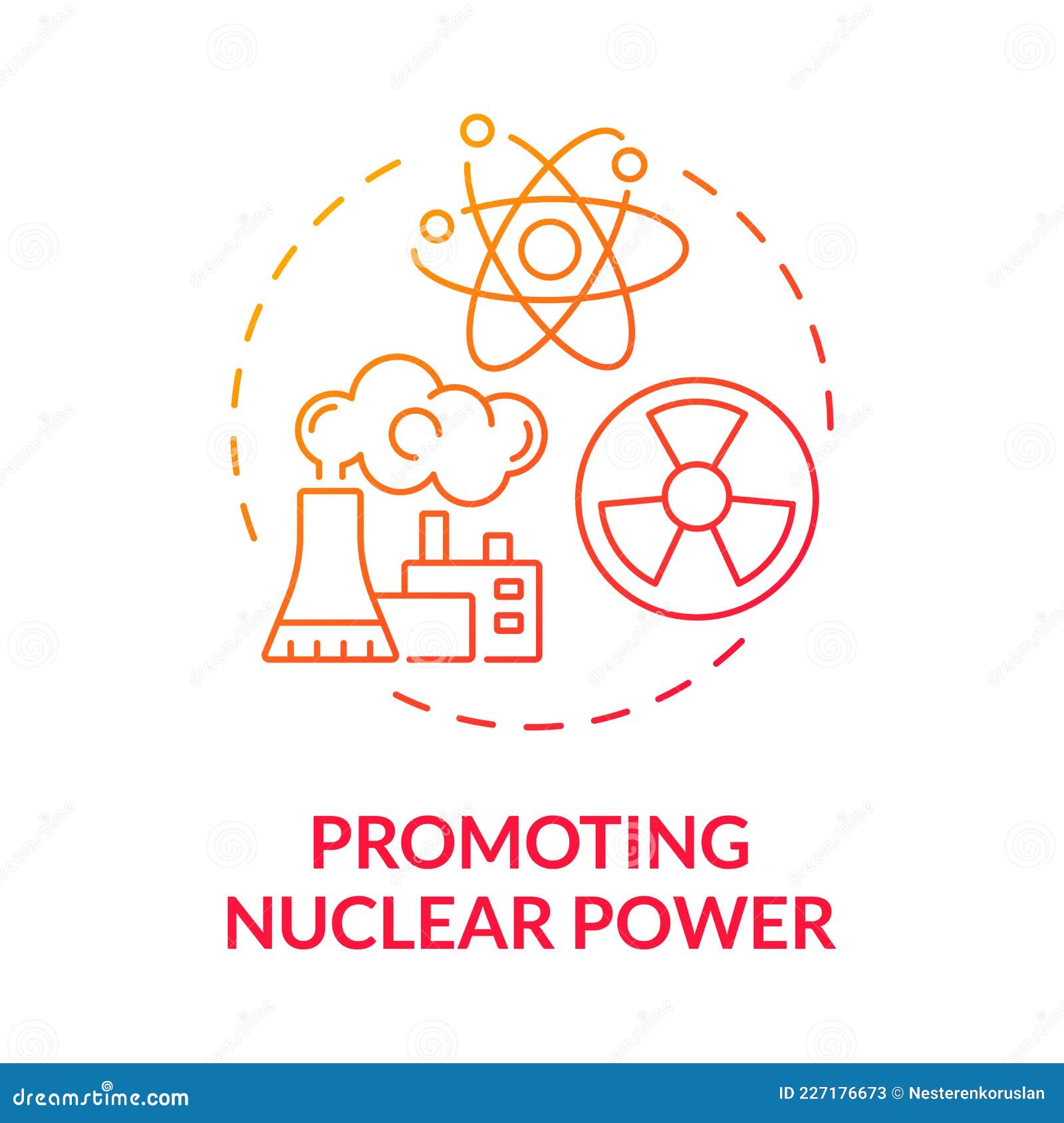 Promoting Nuclear Power Gradient Concept Icon Stock Vector ...