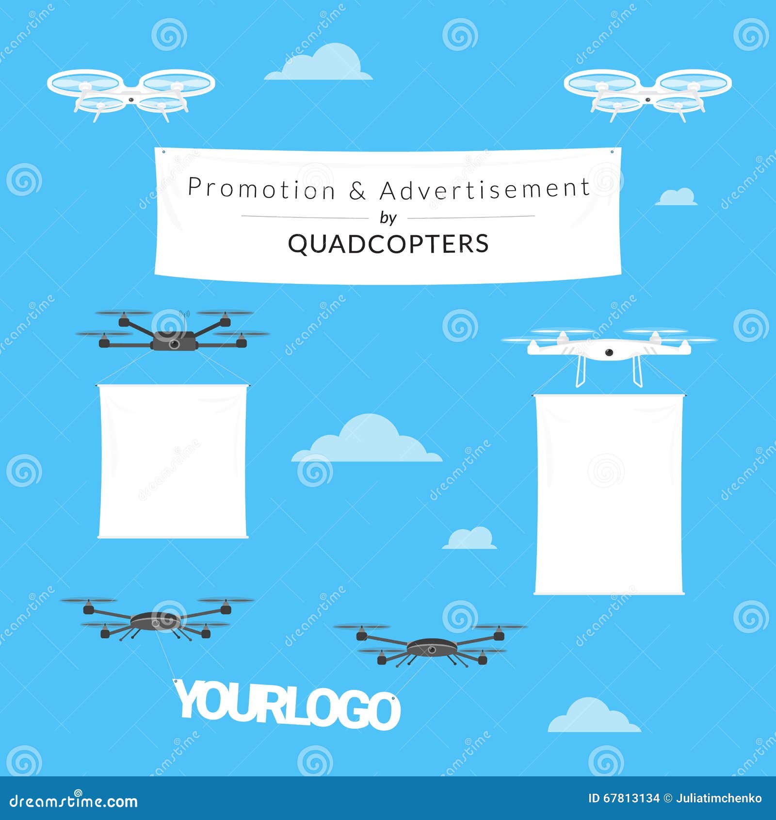 Drones Banners Set Vector Illustration | CartoonDealer.com #60156704
