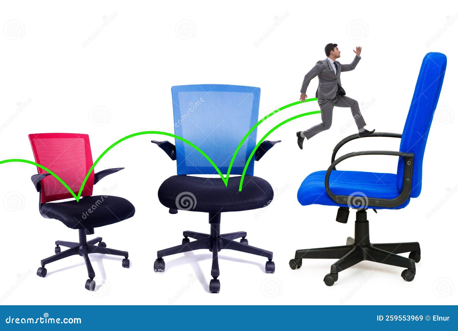 Promotion Concept with Businessman and Chairs Stock Image - Image of ...