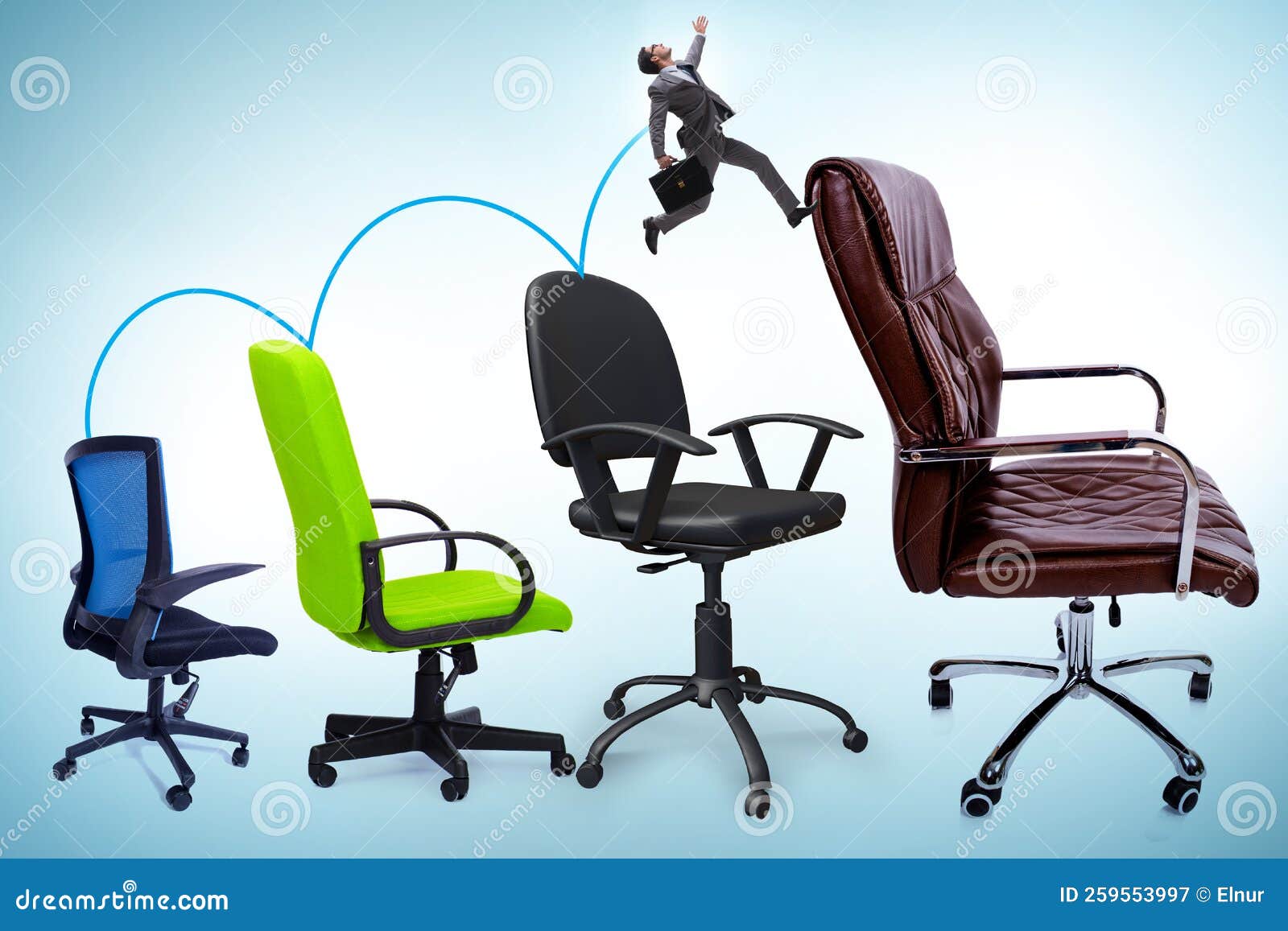 Promotion Concept with Businessman and Chairs Stock Image - Image of ...