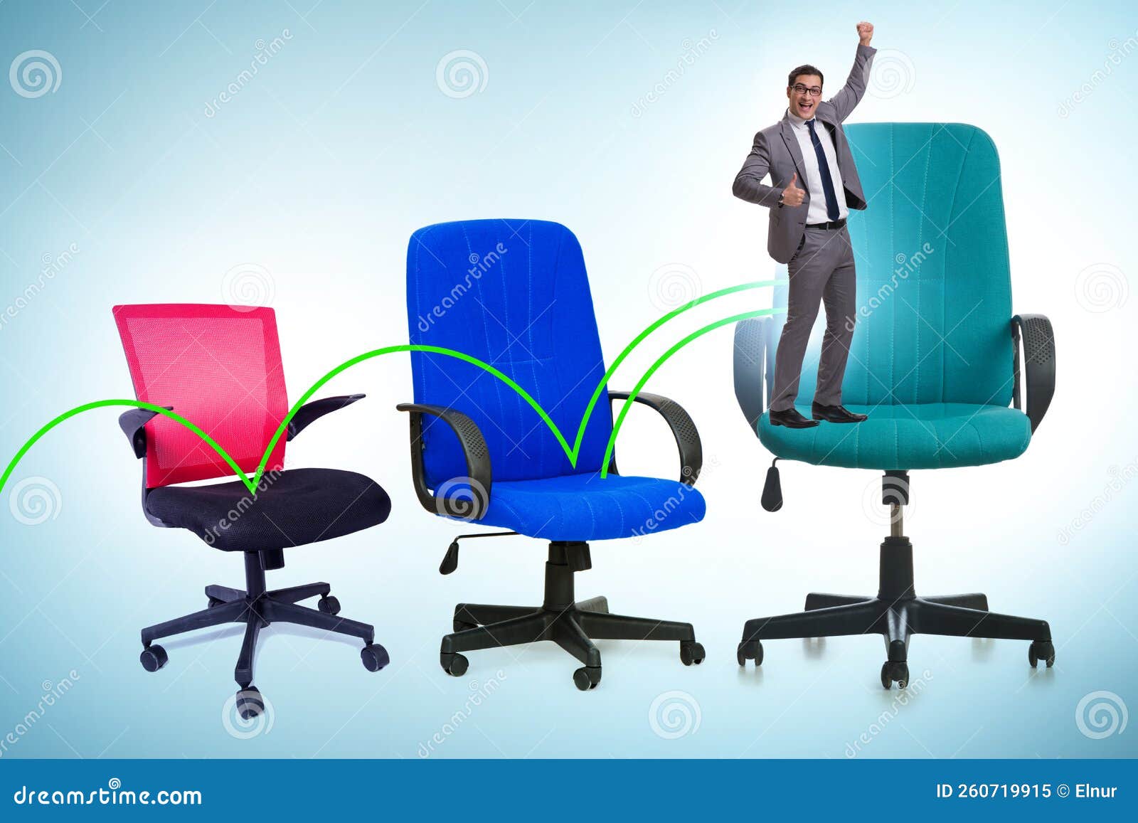 Promotion Concept with Businessman and Chairs Stock Image - Image of ...