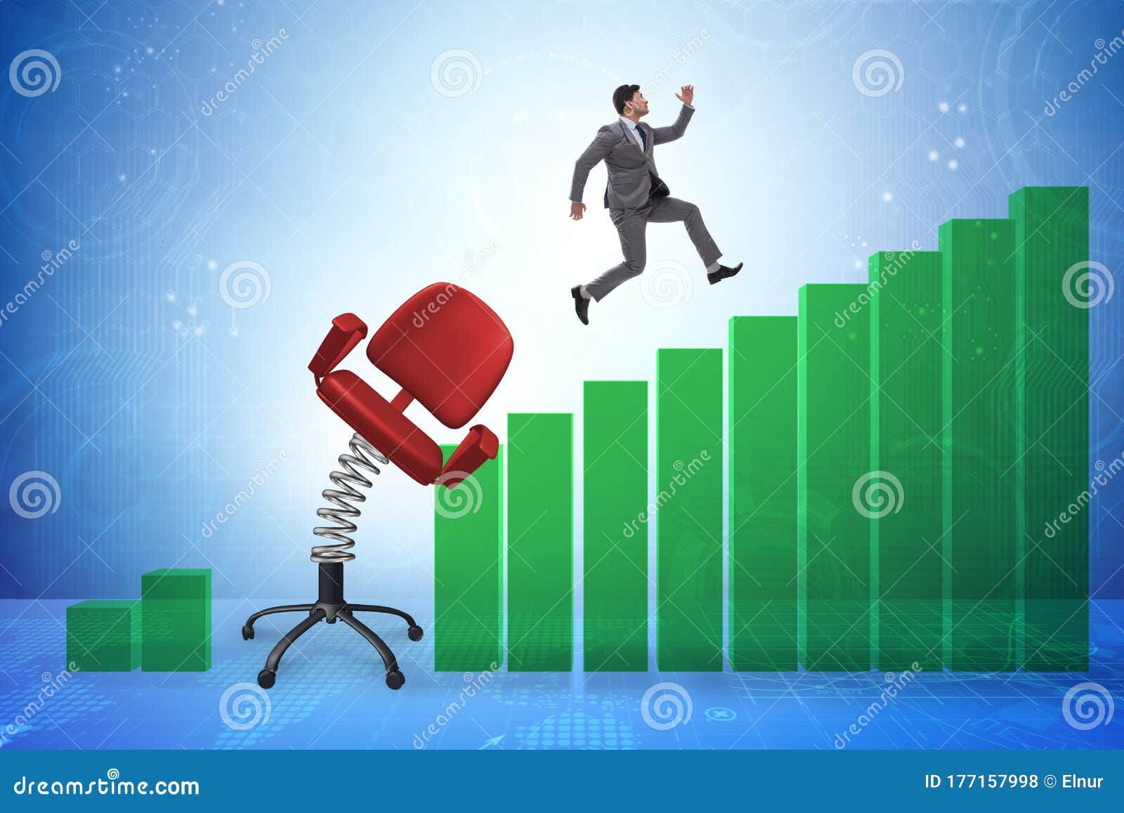Promotion Concept with Businessman Ejected from Chair Stock Photo ...