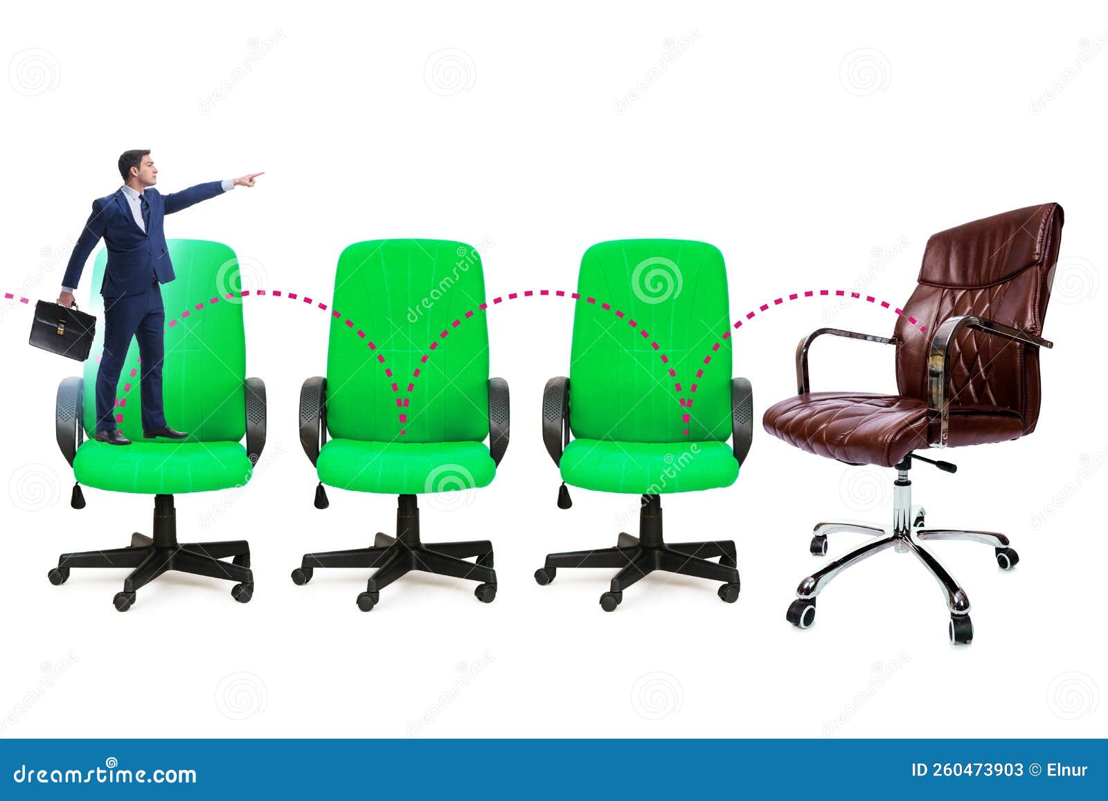Promotion Concept with Office Chairs and Businessman Stock Image ...