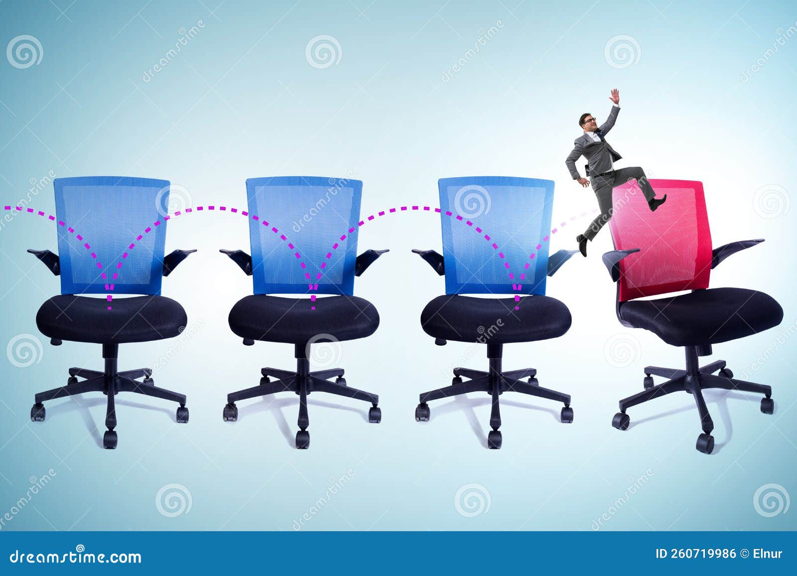 Promotion Concept with Office Chairs and Businessman Stock Photo ...