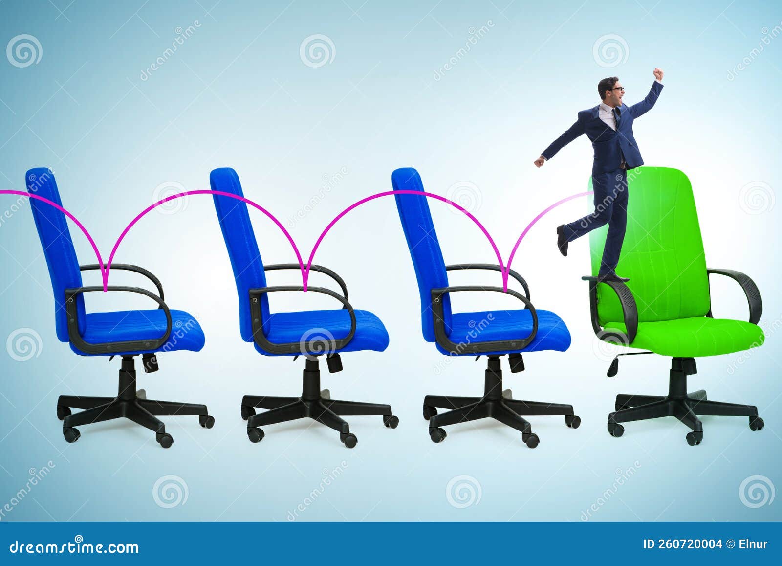 Promotion Concept with Office Chairs and Businessman Stock Photo ...