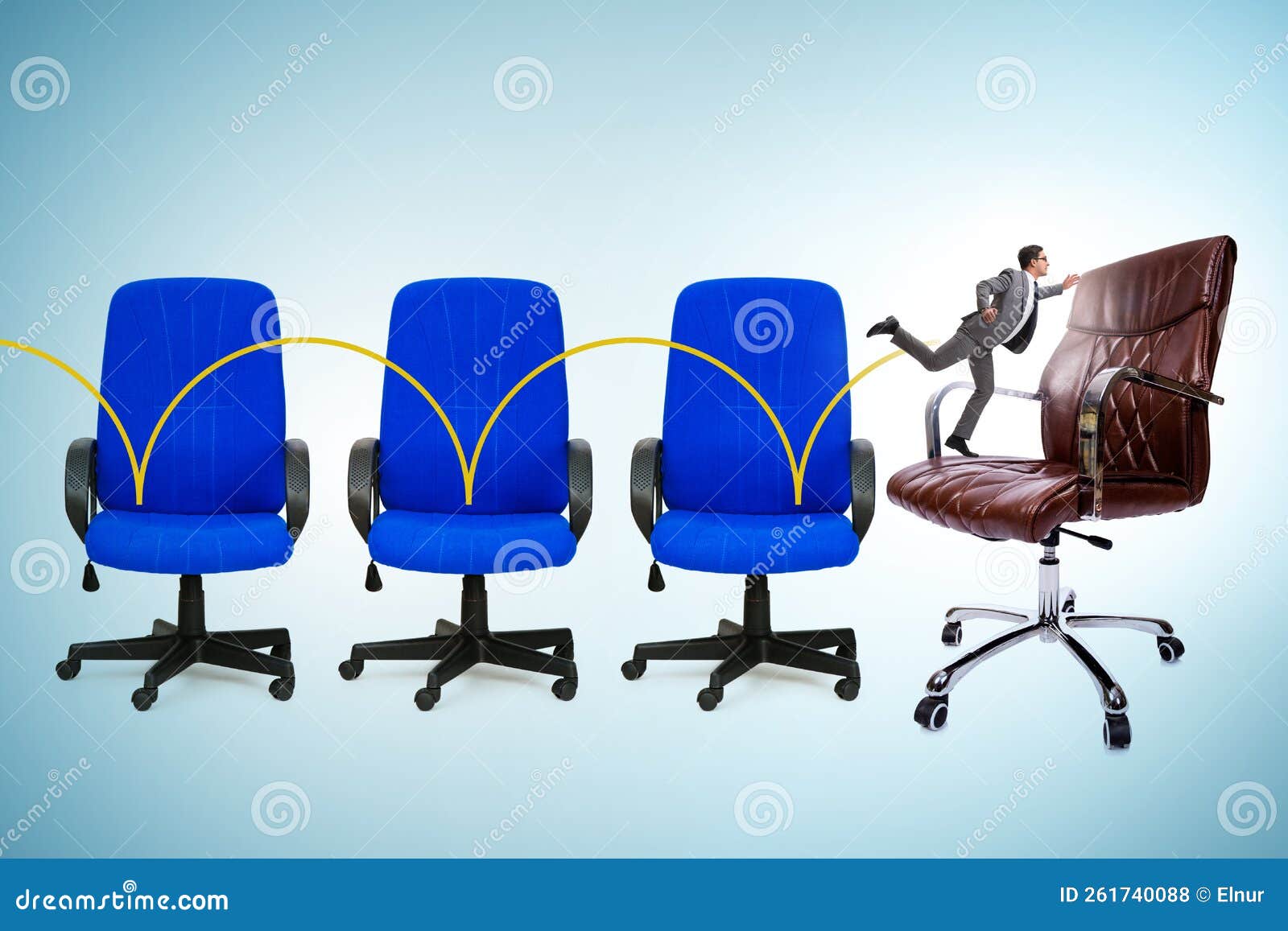 Promotion Concept with Office Chairs and Businessman Stock Photo ...