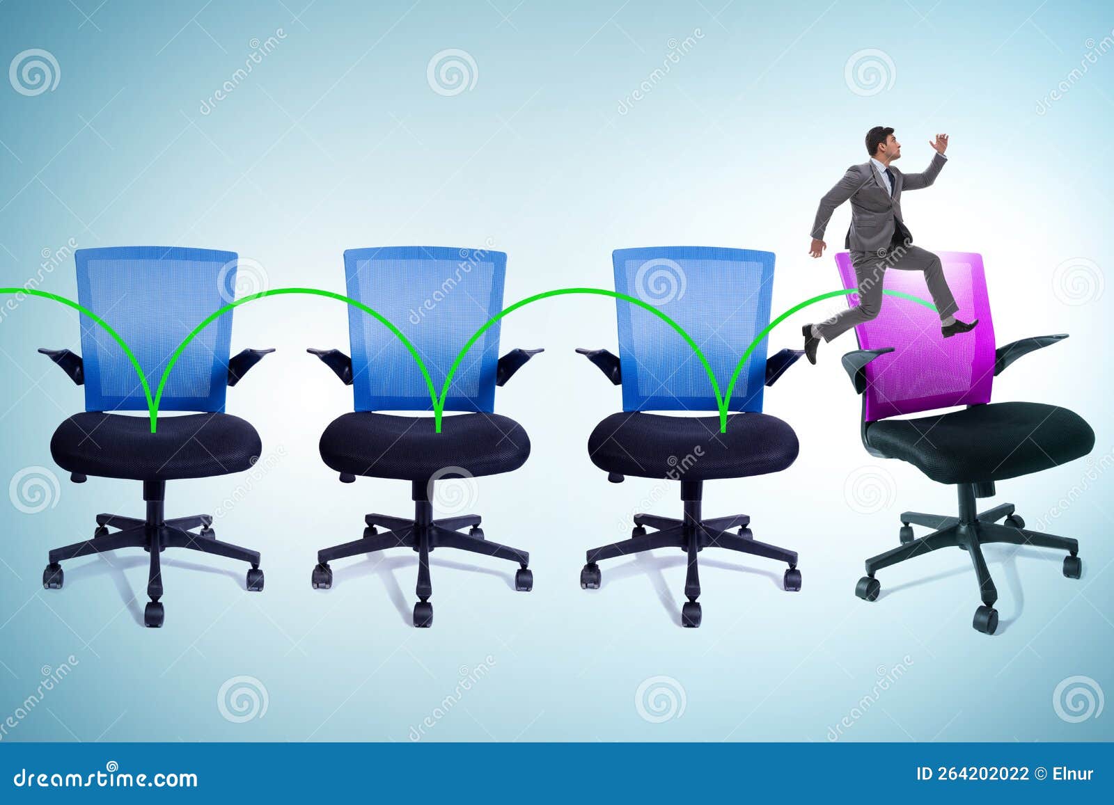 Promotion Concept with Office Chairs and Businessman Stock Photo ...