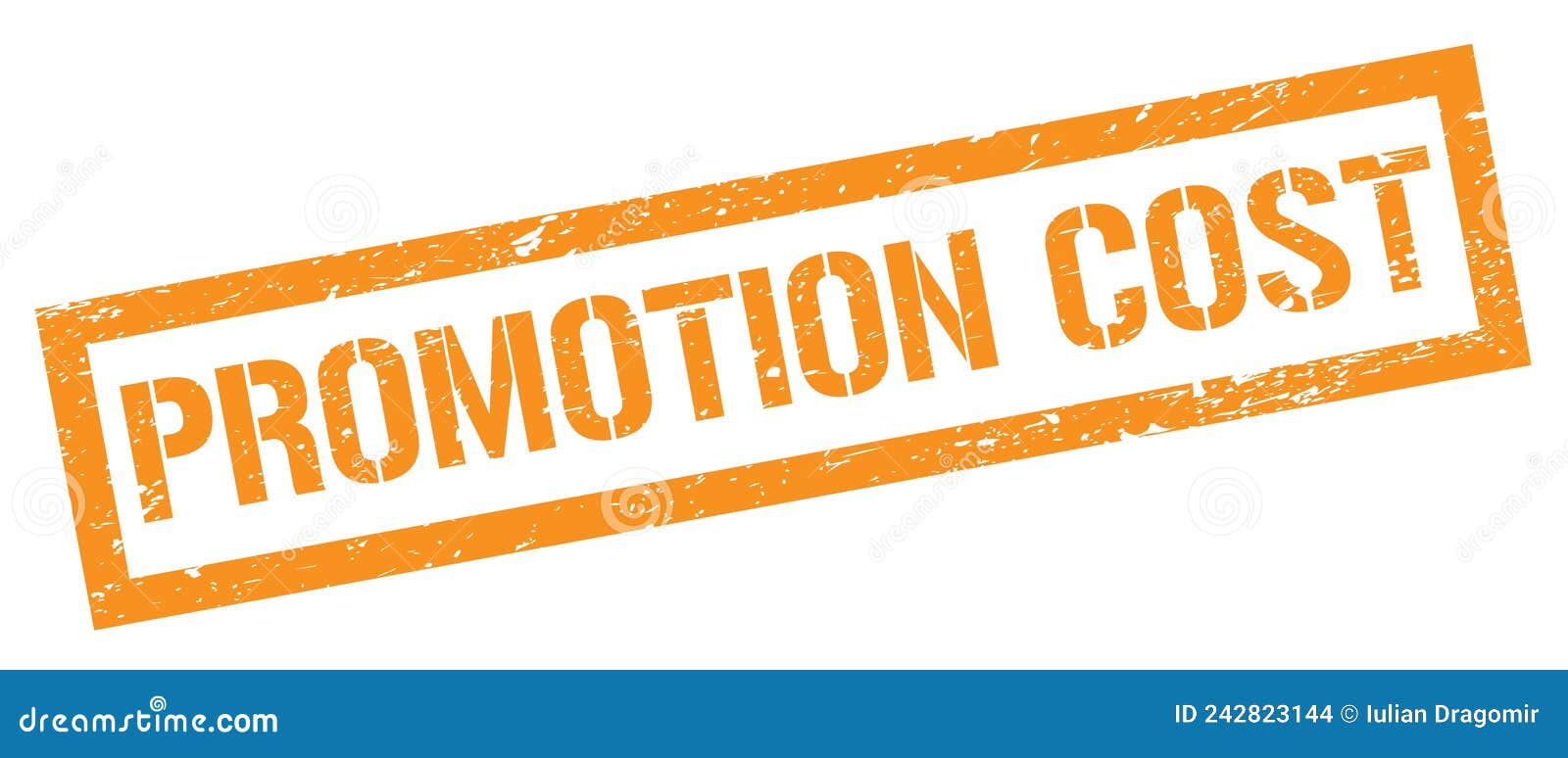 PROMOTION COST Orange Grungy Rectangle Stamp Stock Illustration ...