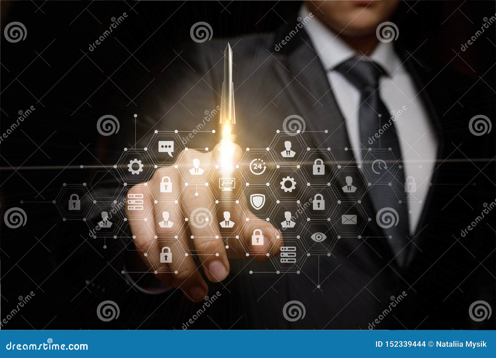 Promotion and Development of Technologies in the Business Stock Photo ...