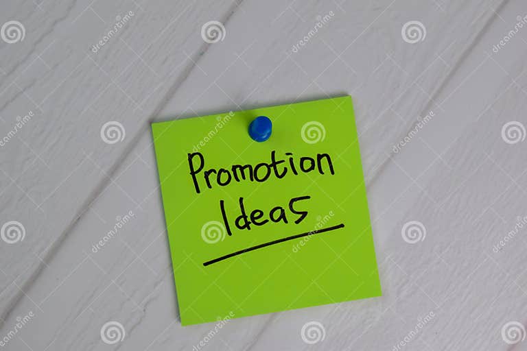 Promotion Ideas Write on Sticky Notes Isolated on Office Desk Stock ...