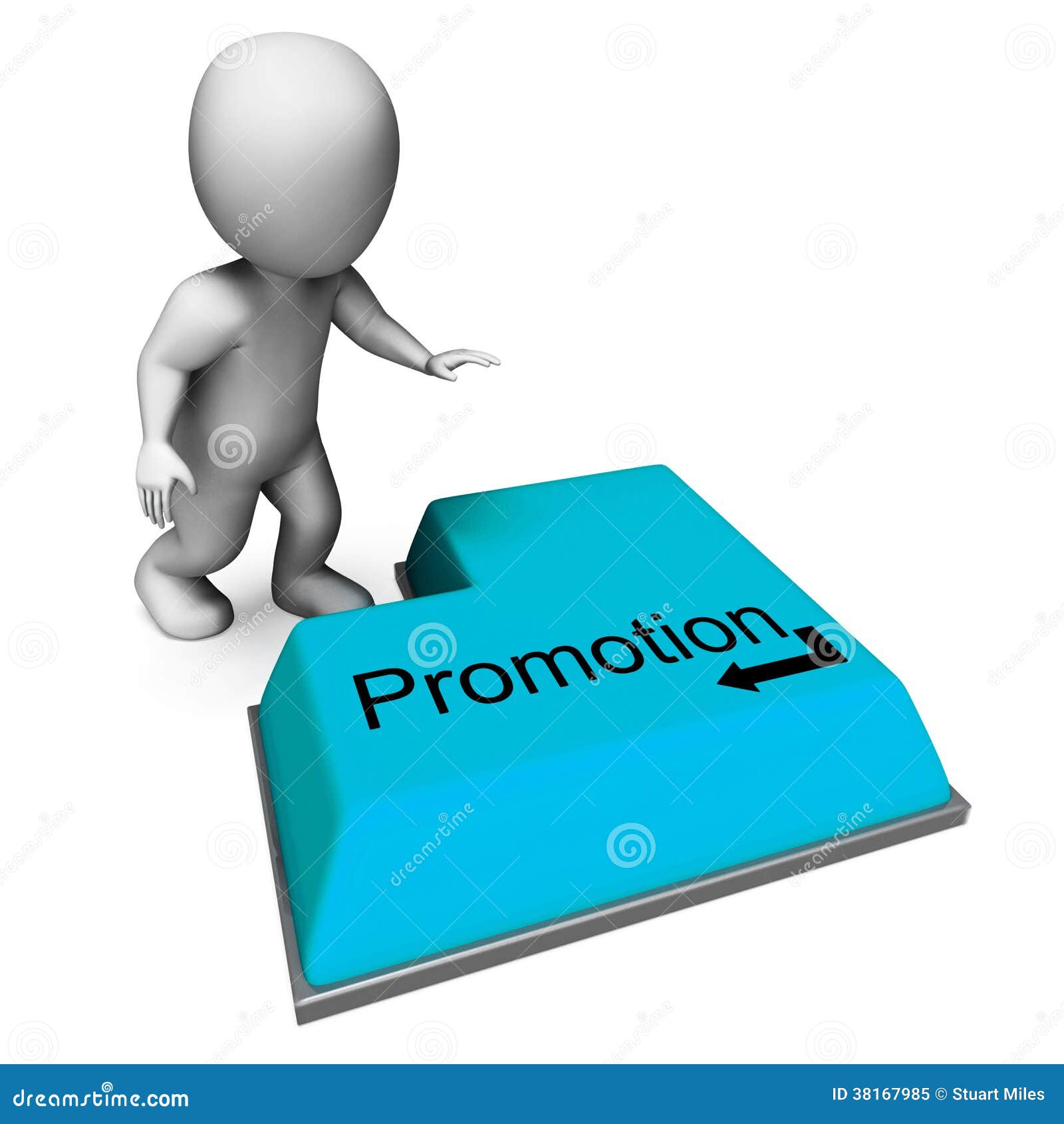 Promotion Key Shows Higher and Better Job Position Stock Illustration ...