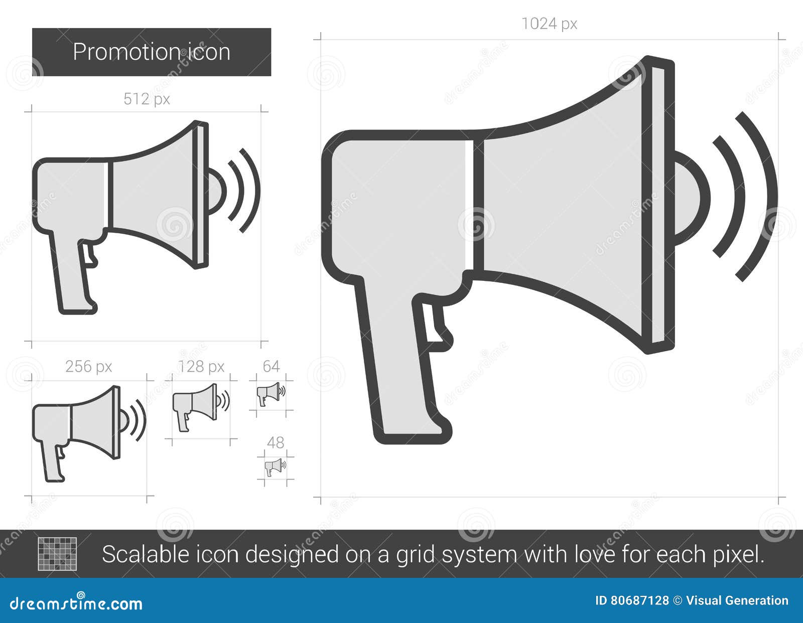 Promotion line icon. stock vector. Illustration of concept - 80687128