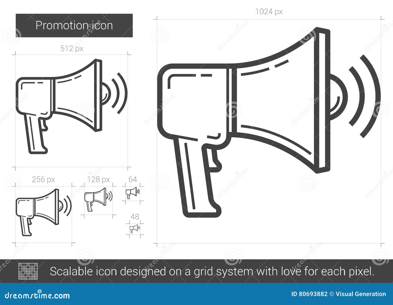 Promotion line icon. stock vector. Illustration of announcement - 80693882
