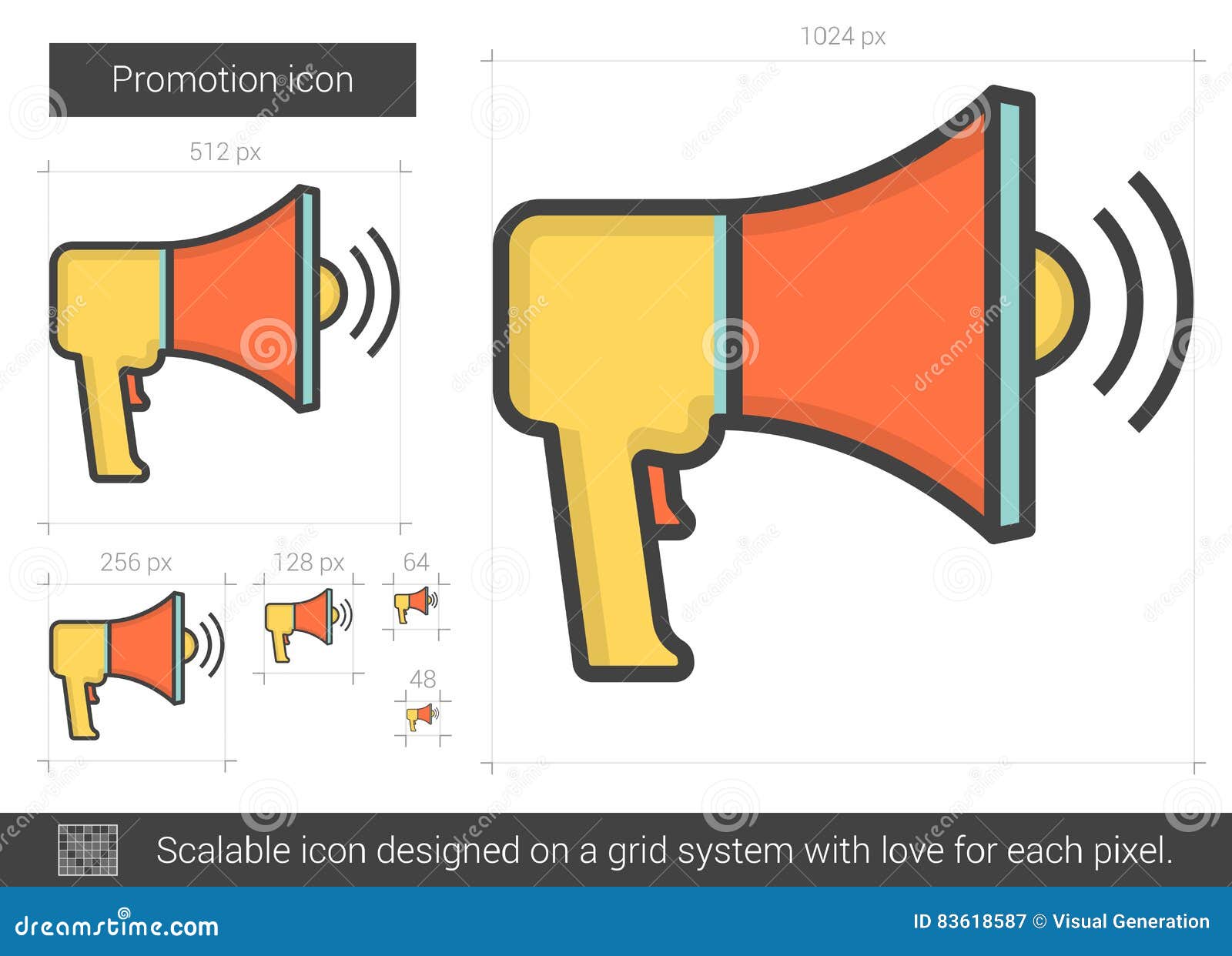 Promotion line icon. stock vector. Illustration of design - 83618587