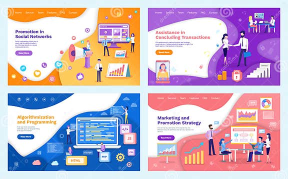 Promotion Networks Algorithmization Programming Stock Vector Illustration Of Business 4733