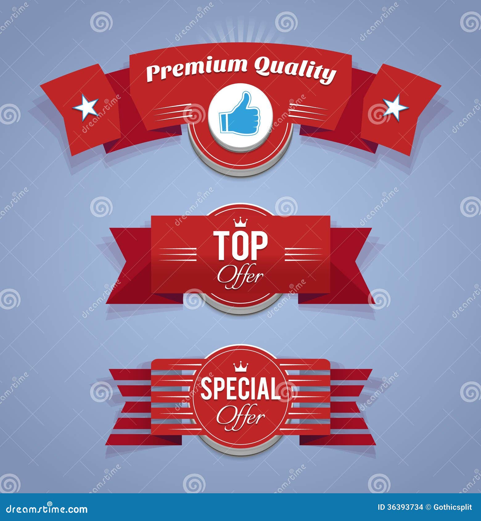 Promotion ribbons stock vector. Illustration of print - 36393734