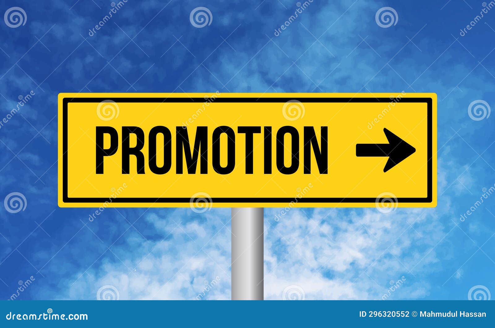 Promotion Road Sign on Cloudy Sky Background Stock Photo - Image of ...
