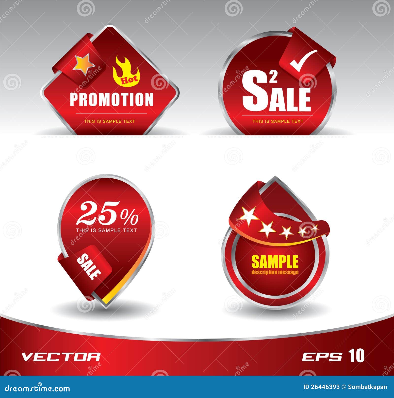 Promotion sale red stock vector. Illustration of badge - 26446393
