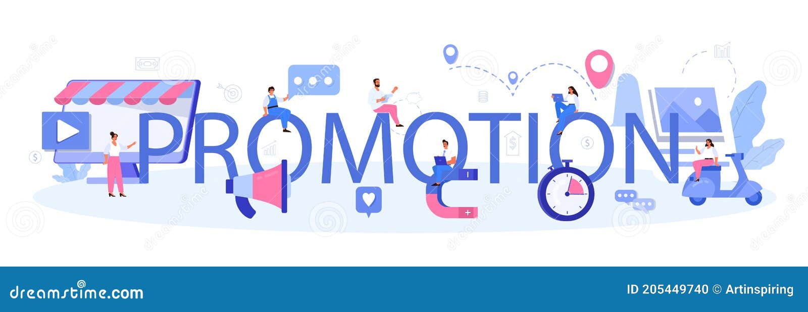 Promotion Typographic Header. Marketing Technique for Client Retention ...