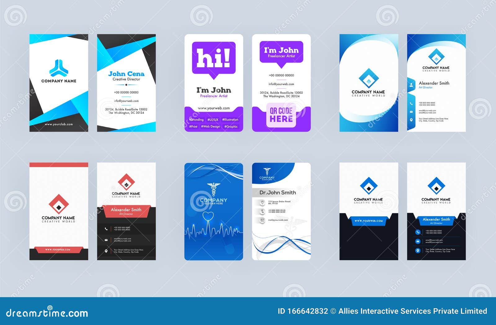 Promotional Business Card or Template Design Set Stock Illustration ...