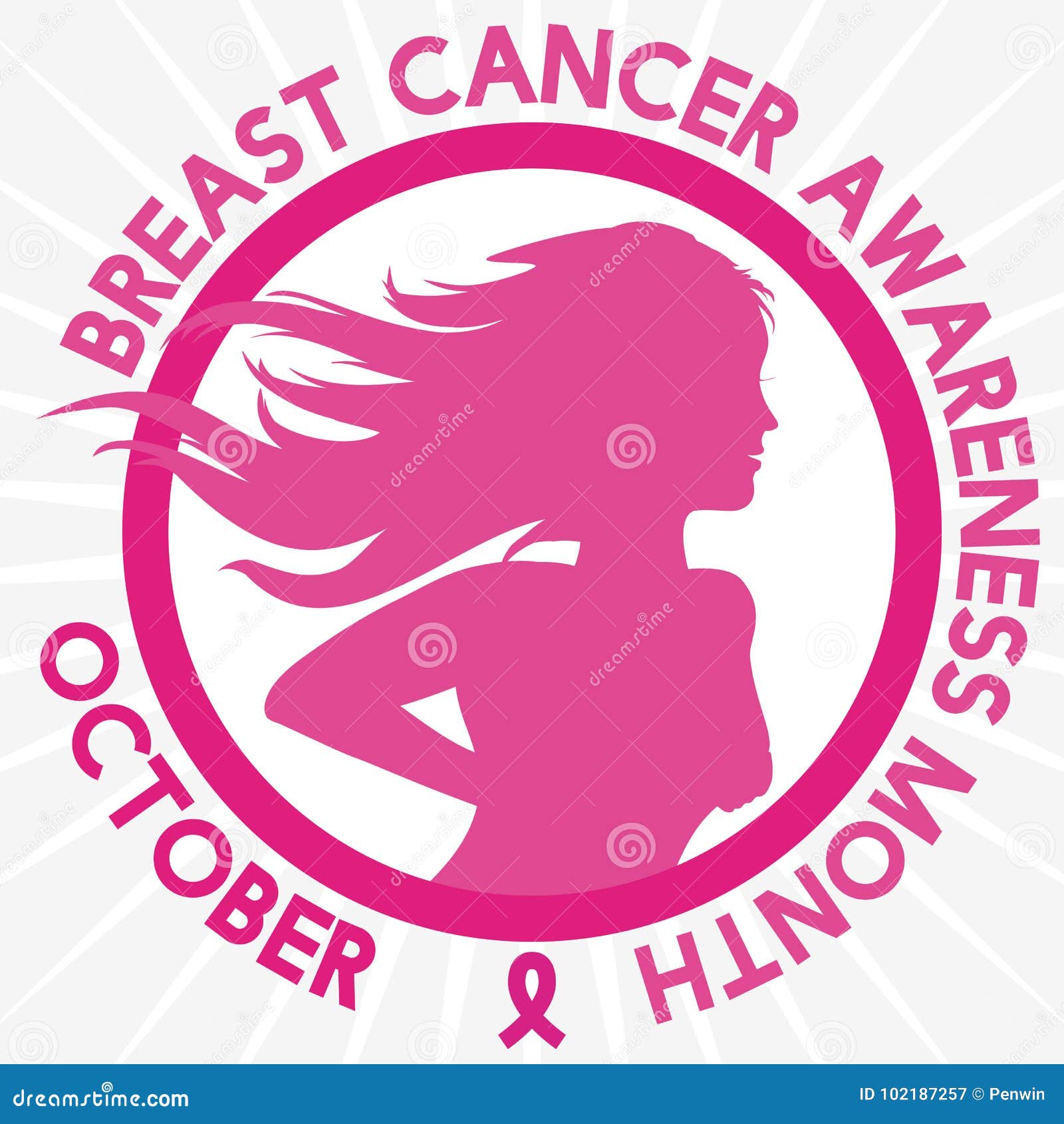 Woman Silhouette Practicing Breast Self Examination For Breast Cancer