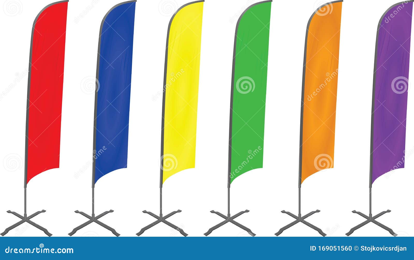 Promotional flags set stock vector. Illustration of mockup - 169051560