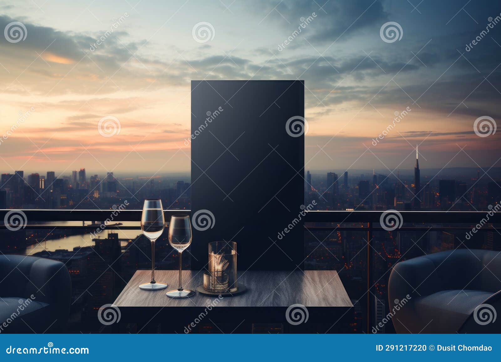 Promotional Flyer for a Rooftop Bar with Panoramic Views. Generative AI ...