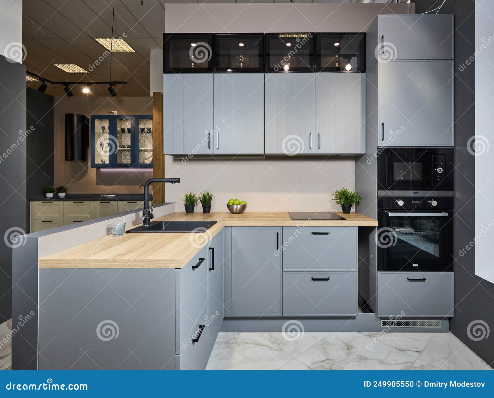 Promotional Photograph of a Kitchen Using Flash Stock Photo - Image of ...