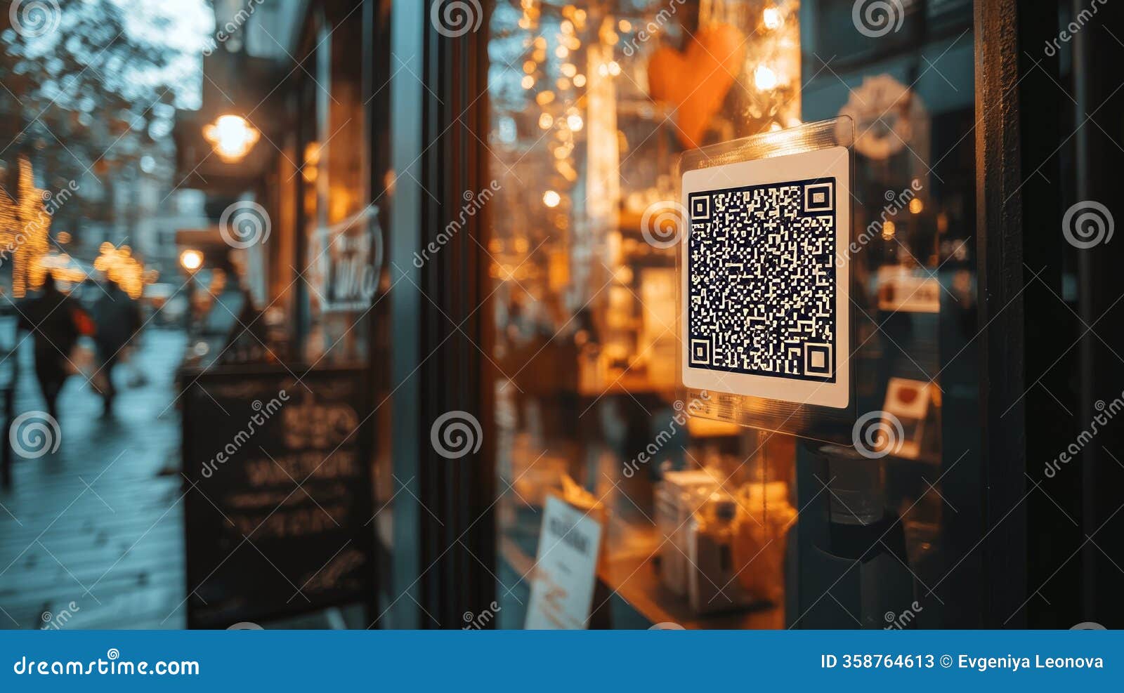 Promotional Qr Code Displayed on Storefront Window for Exciting ...
