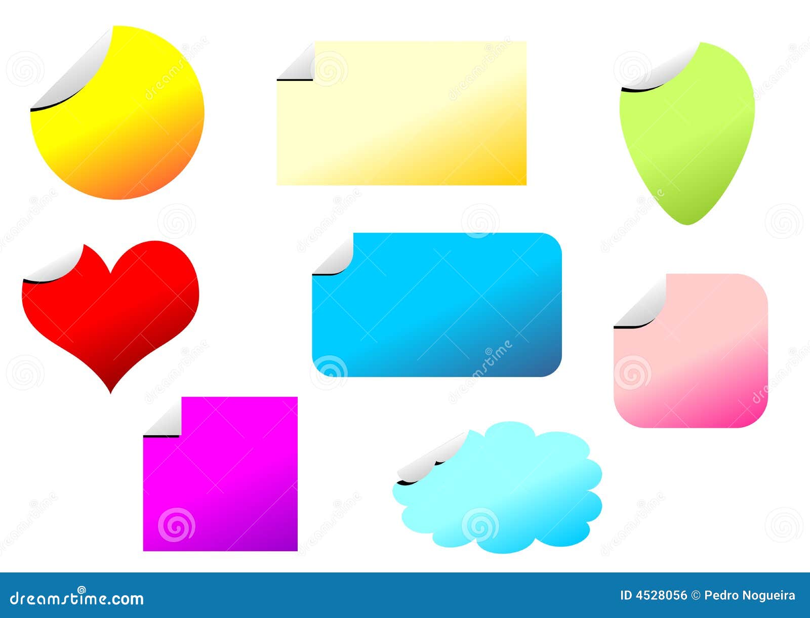 Promotional stickers set stock vector. Illustration of attention - 4528056