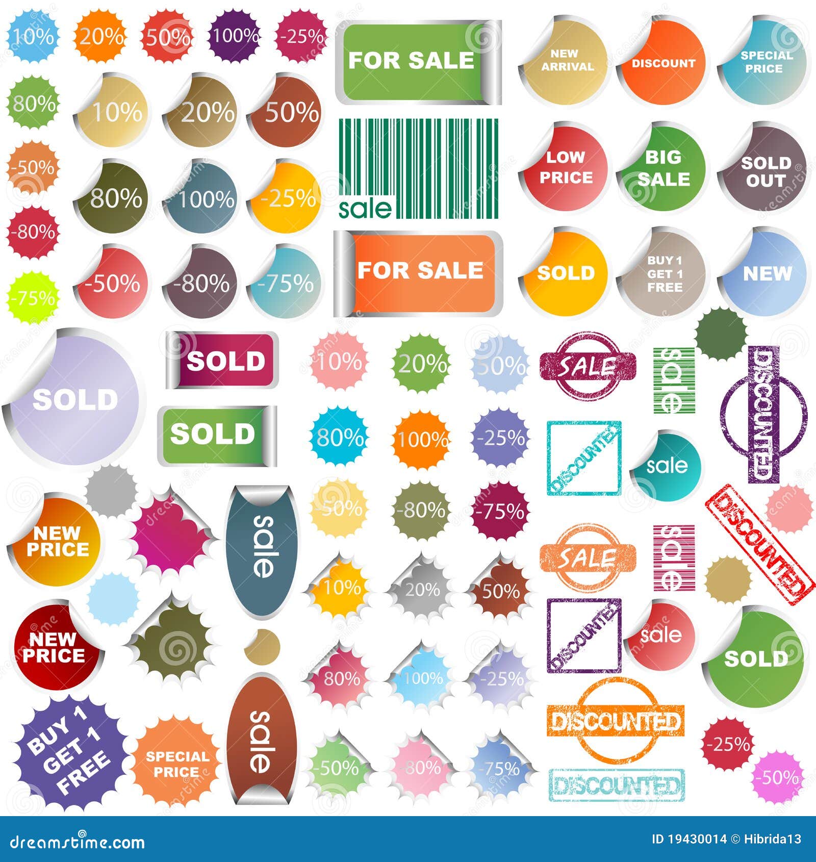 Promotional Stickers and Stamps Stock Illustration - Illustration of ...