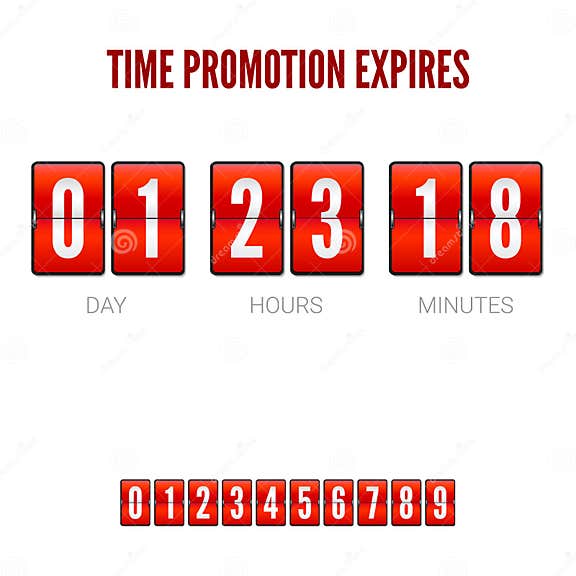 Promotions Expires, Analog Flip Clock Timer. Template of Flip Countdown ...