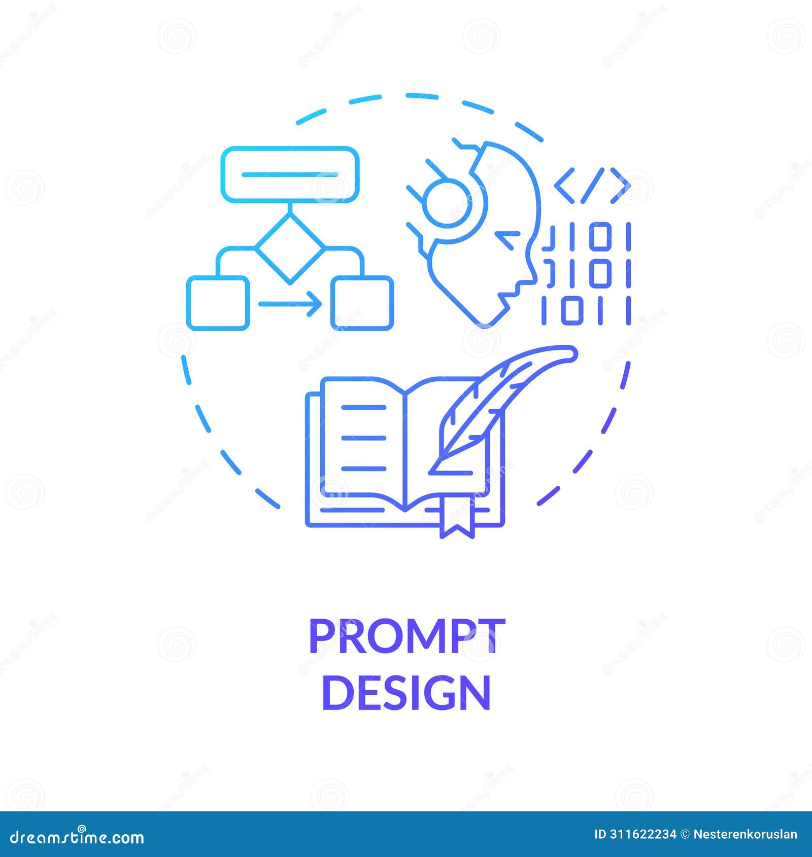 Prompt Design Blue Gradient Concept Icon Stock Vector - Illustration of ...