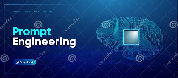 Prompt Engineering, AI and Data Visualization. Circuit Brain Artificial Intelligence. Stock ...