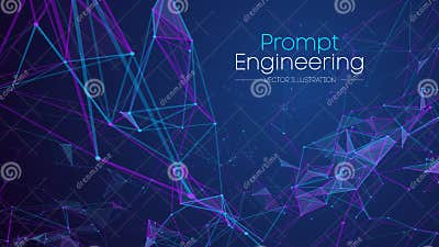 Prompt Engineering, AI and Data Visualization. Plexus Structure Neural Network. Stock Vector ...