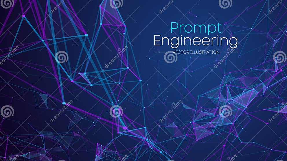 Prompt Engineering Ai And Data Visualization Plexus Structure Neural Network Stock Vector