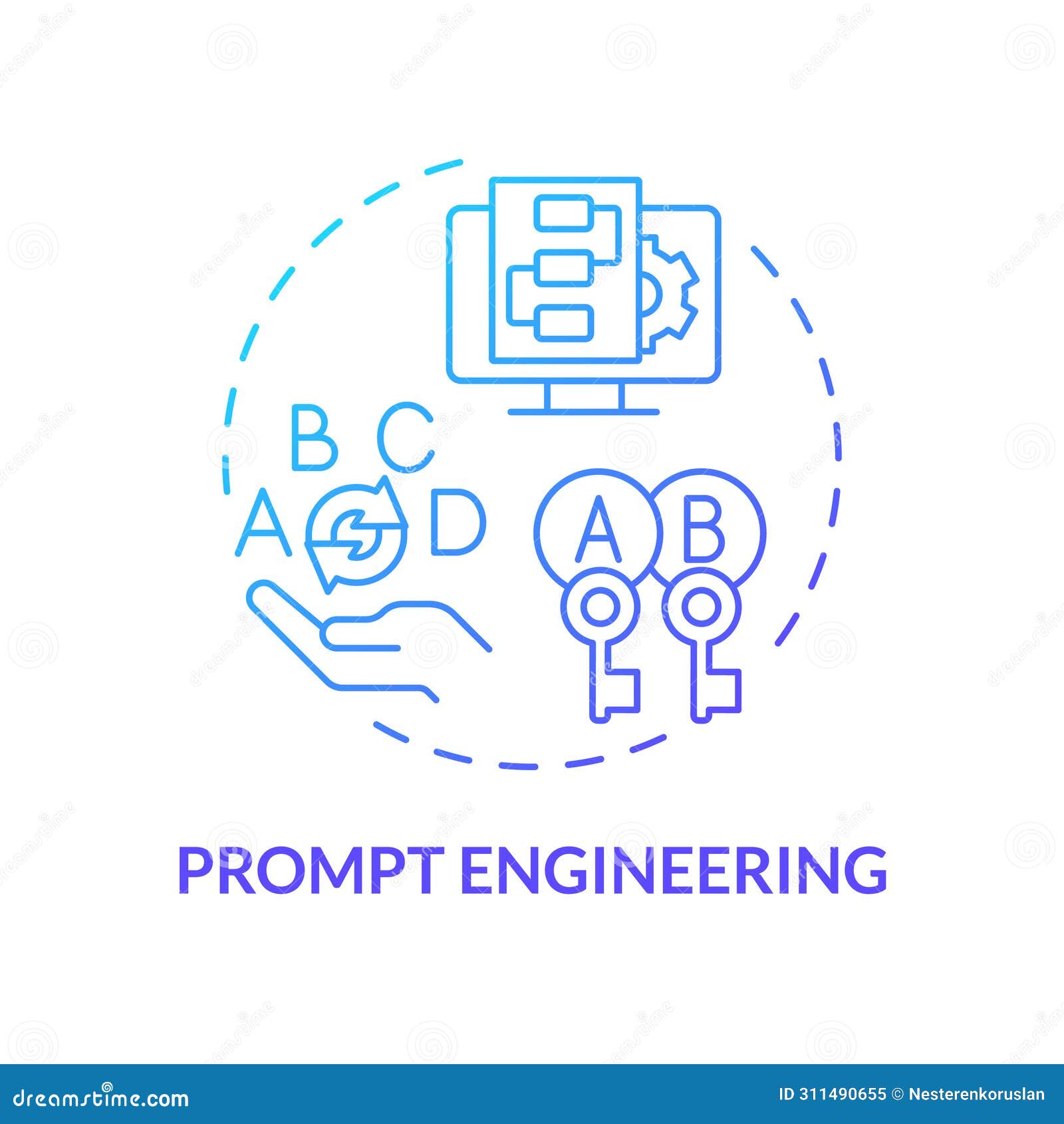 Prompt Engineering Blue Gradient Concept Icon Stock Illustration ...