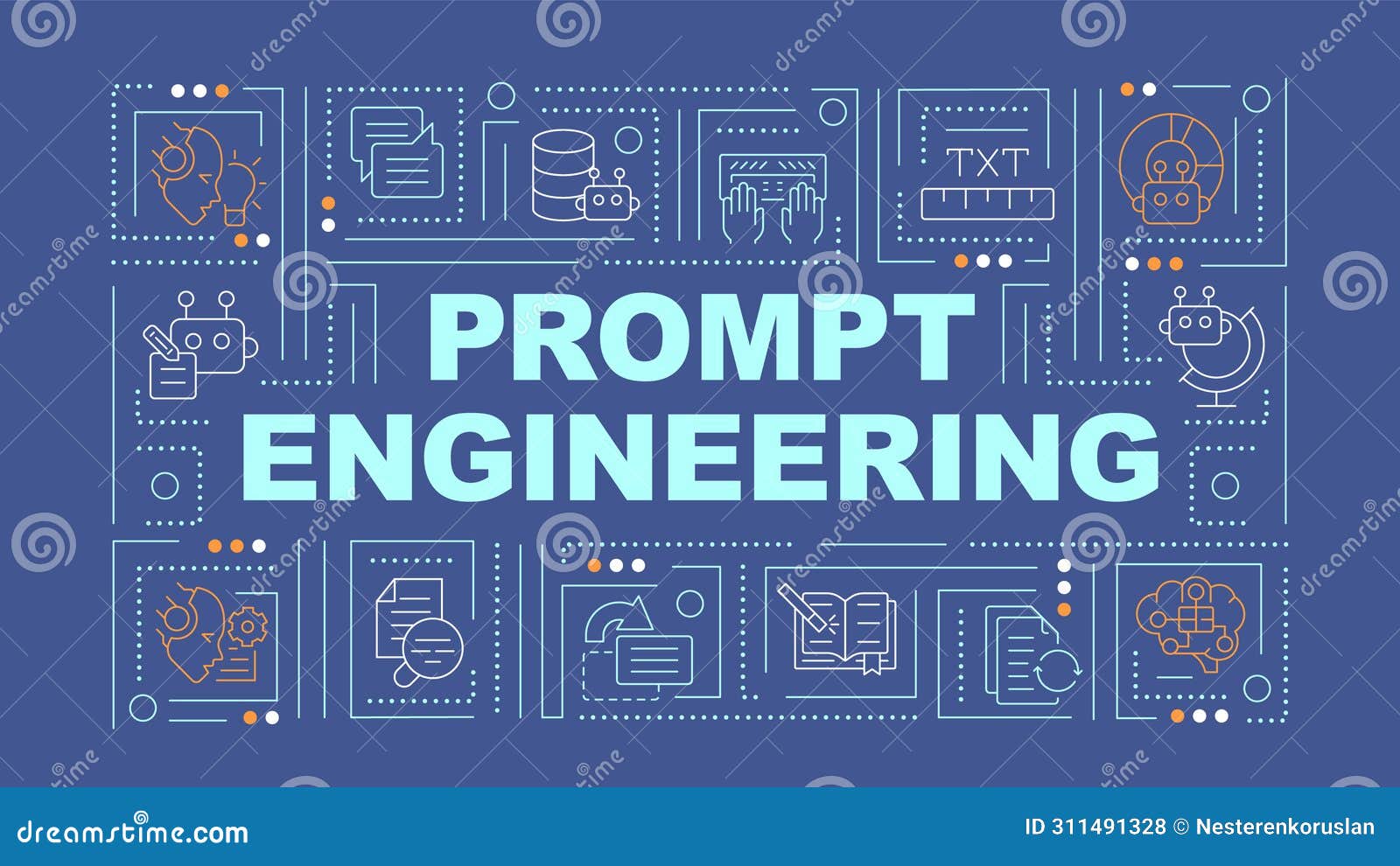 Prompt Engineering Dark Blue Word Concept Stock Illustration ...