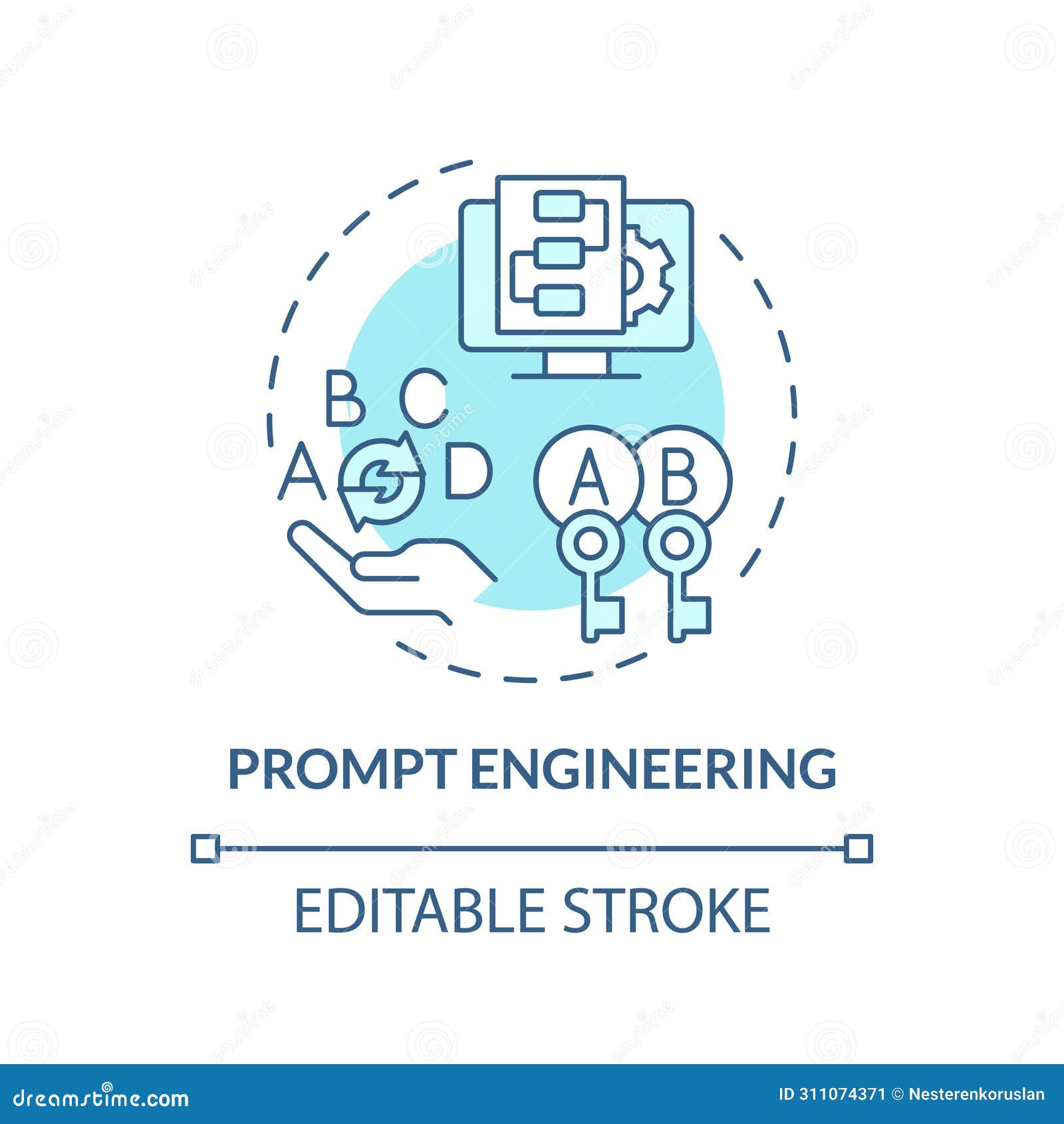 Prompt Engineering Soft Blue Concept Icon Stock Vector - Illustration ...