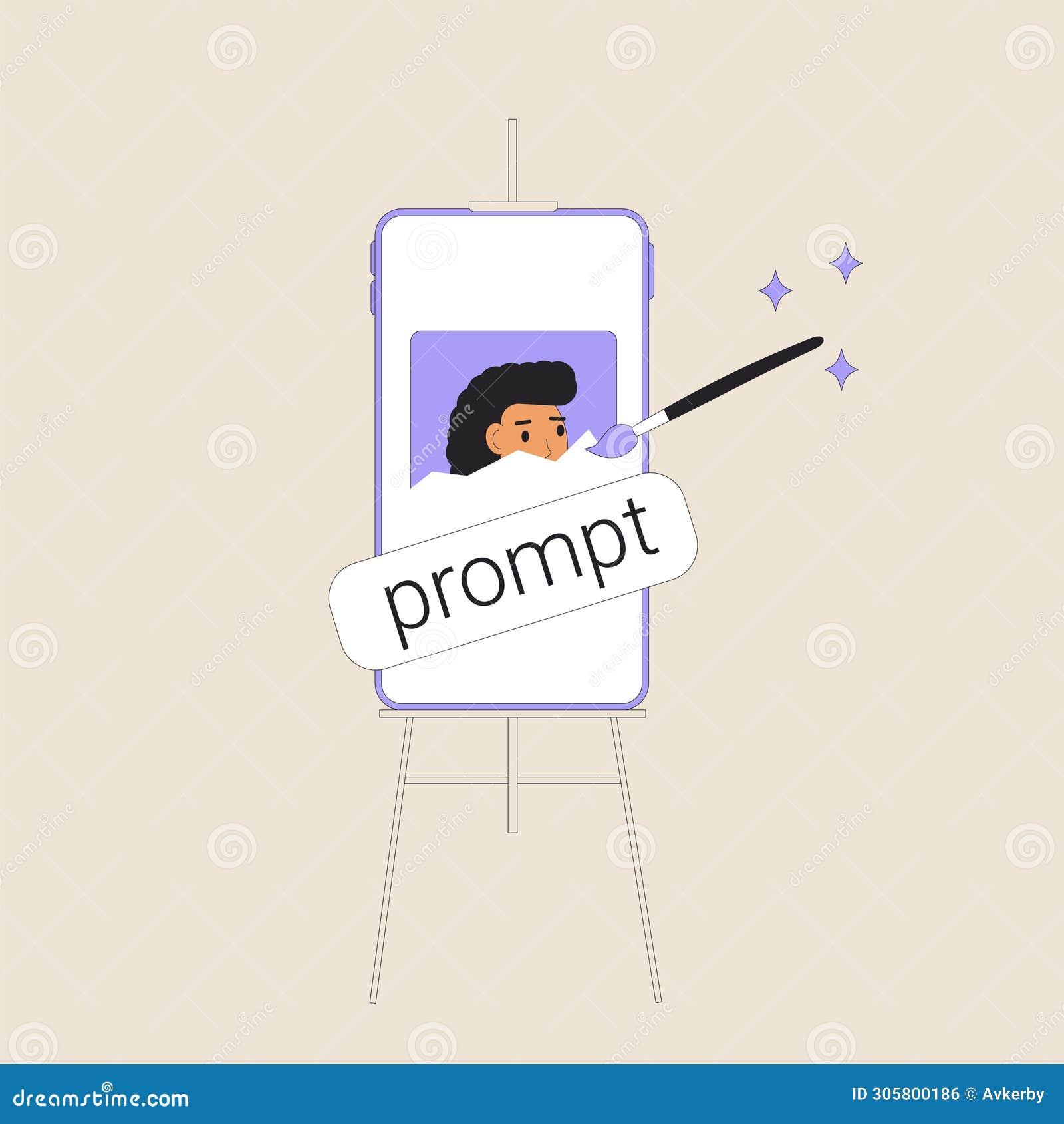 Prompt Engineering in Visual Art. Vector Illustration Stock Vector ...