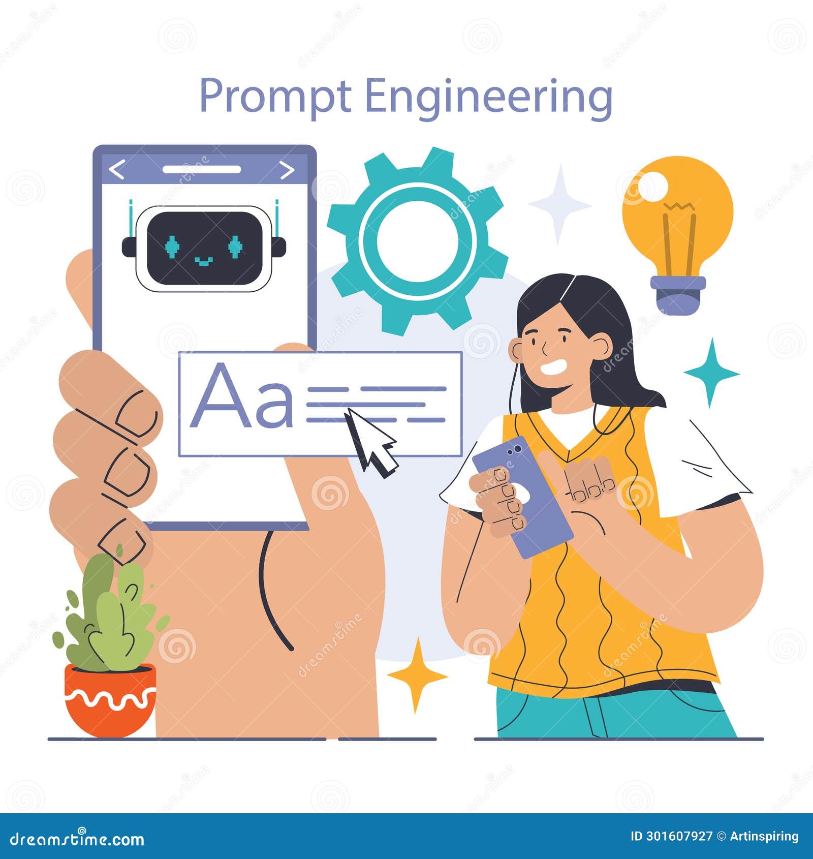 Prompt-engineers Writing a Command To a Artificial Neuron Network Stock Vector - Illustration of ...