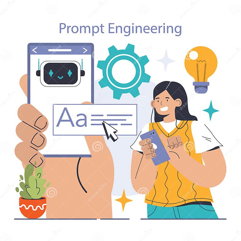 Prompt-engineers Writing a Command To a Artificial Neuron Network Stock Vector - Illustration of ...
