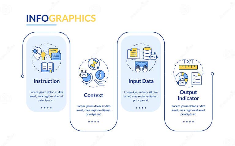 Prompt Key Elements Blue Rectangle Infographic Template Stock Vector ...