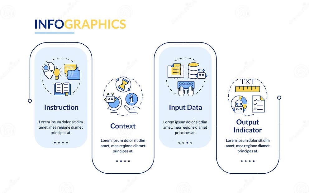 Prompt Key Elements Blue Rectangle Infographic Template Stock Vector ...