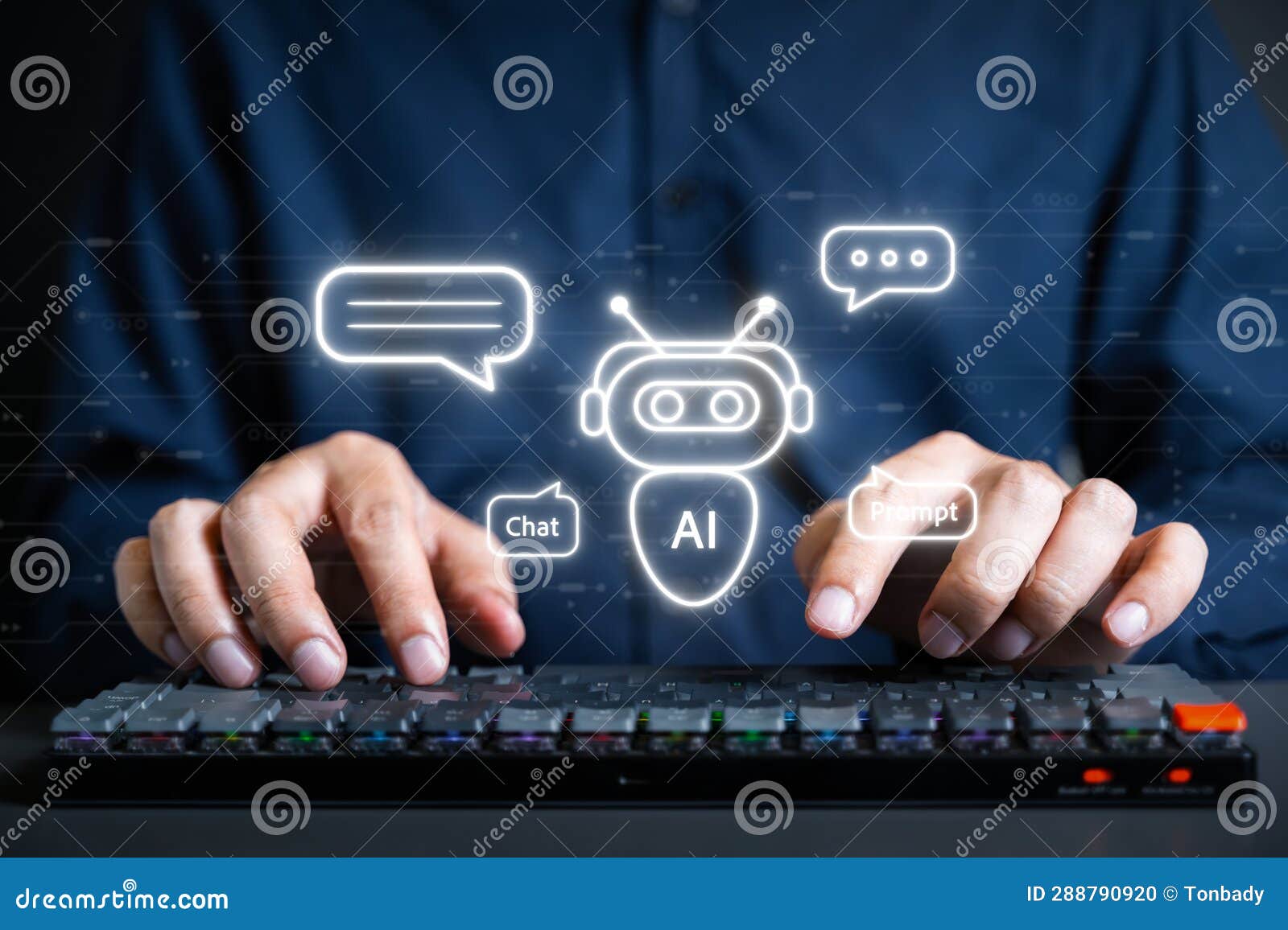 Prompt Text, AI Texting Prompt on Keyboard with Smart Artificial ...