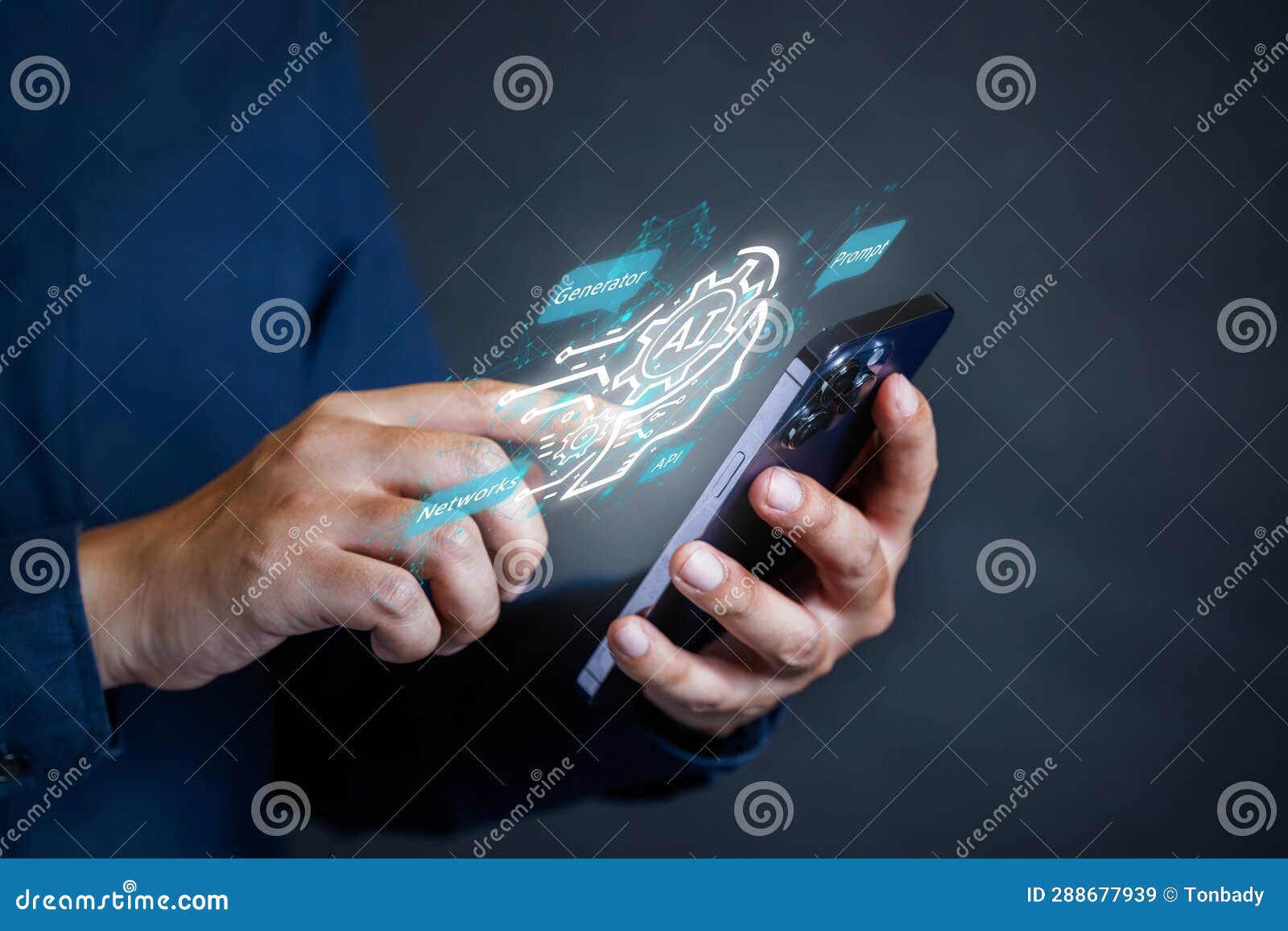 Prompt Text, AI Texting Prompt on Keyboard with Smart Artificial Intelligence. Prompt Text with ...