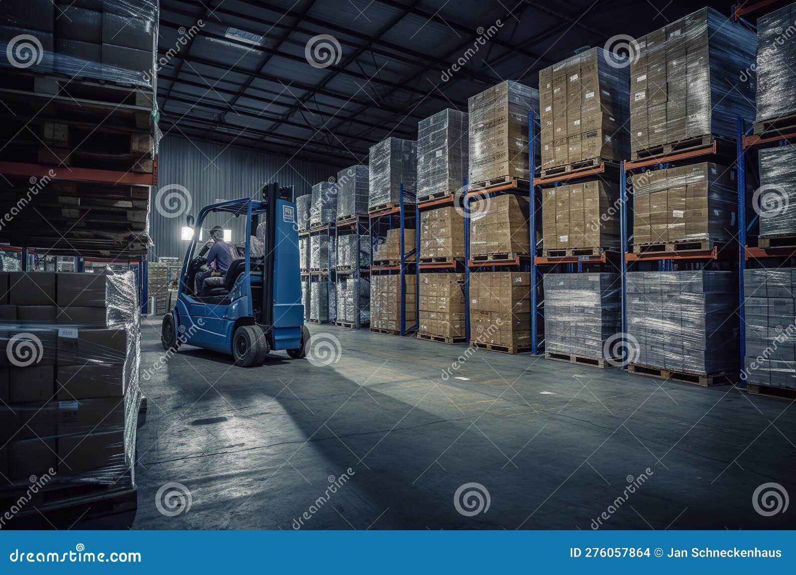 Warehouse Racking And Forklift And Load. Cartoon Vector | CartoonDealer ...