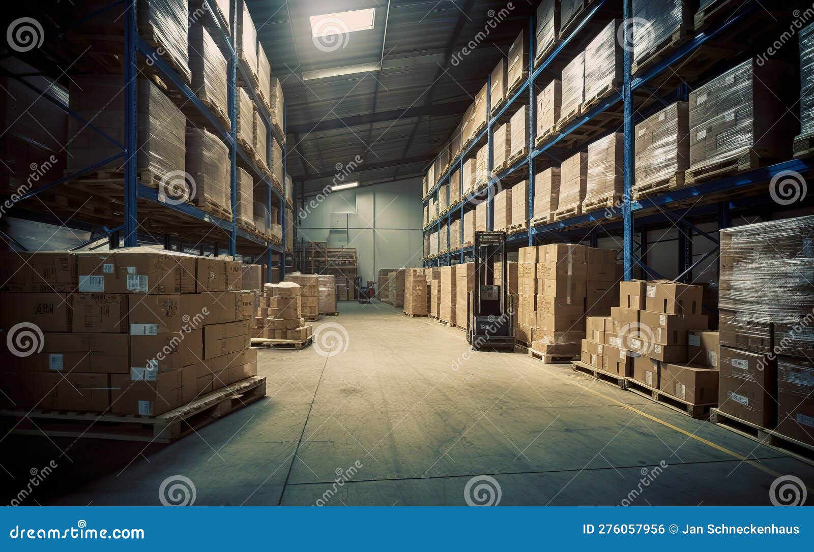 Warehouse Racking And Forklift And Load. Cartoon Vector | CartoonDealer ...