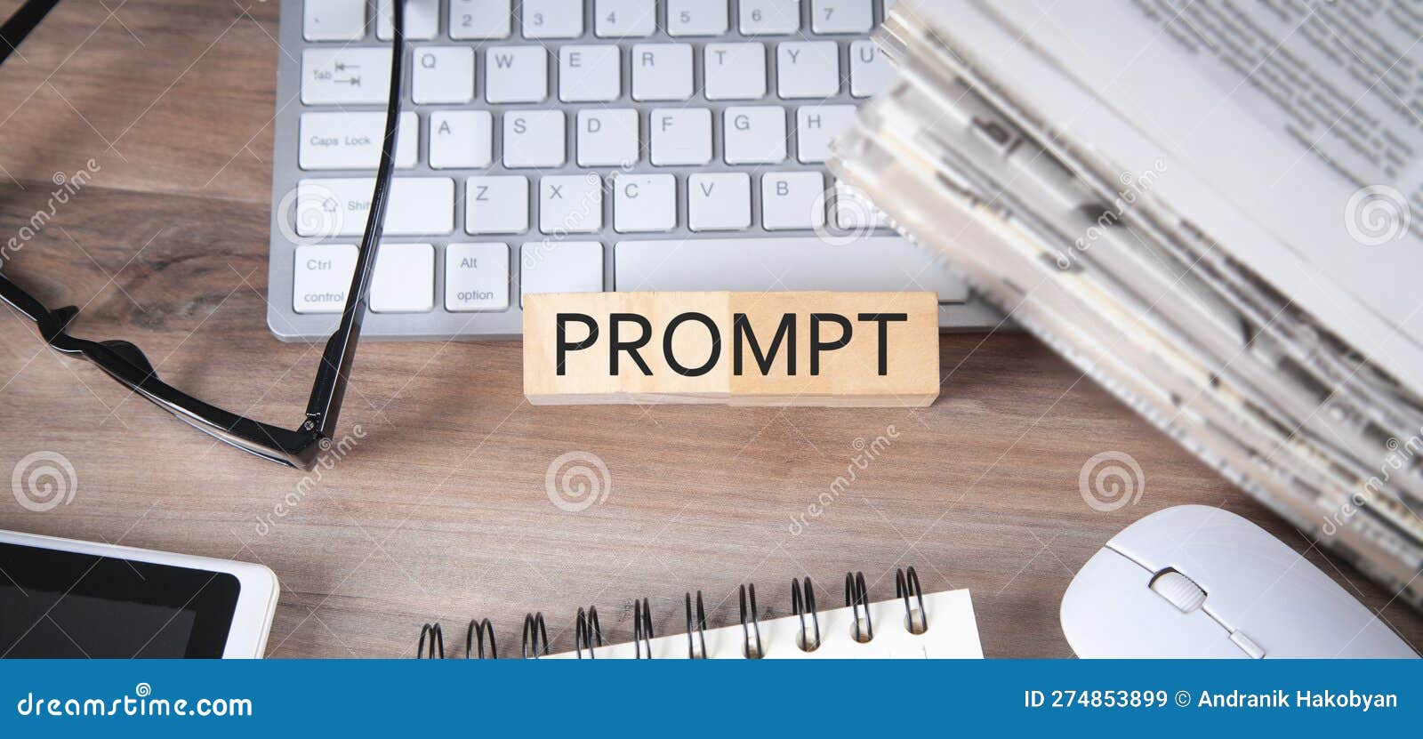 Prompt Word on Wooden Block Stock Image - Image of input, concept ...